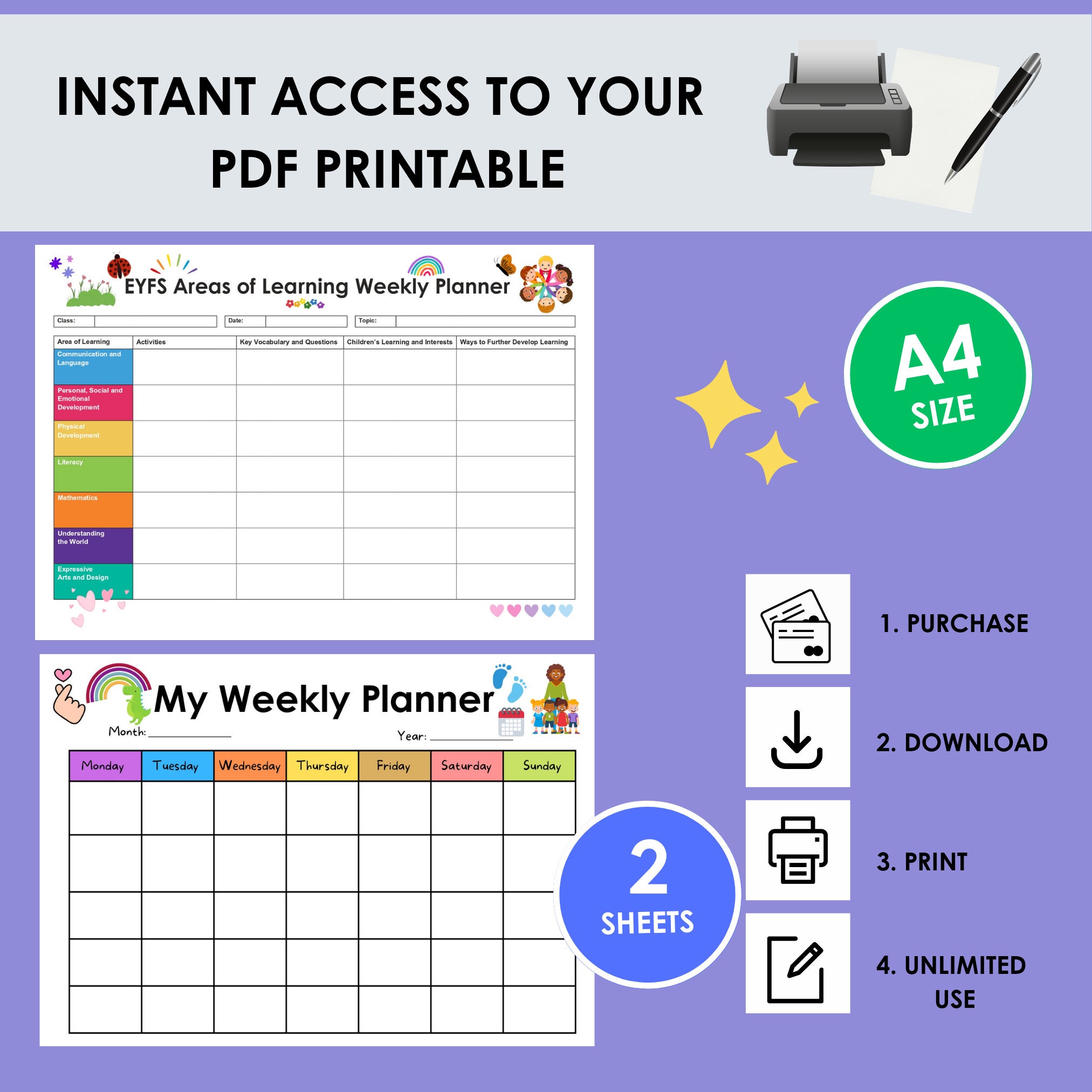 Day Care Weekly Planner, Childminder, Child Care Weekly Plan, Nursery ...