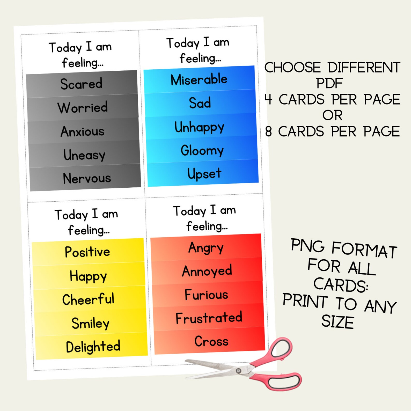 Colour Monster Flash Cards PDF Printable Emotions Behaviour - Etsy UK
