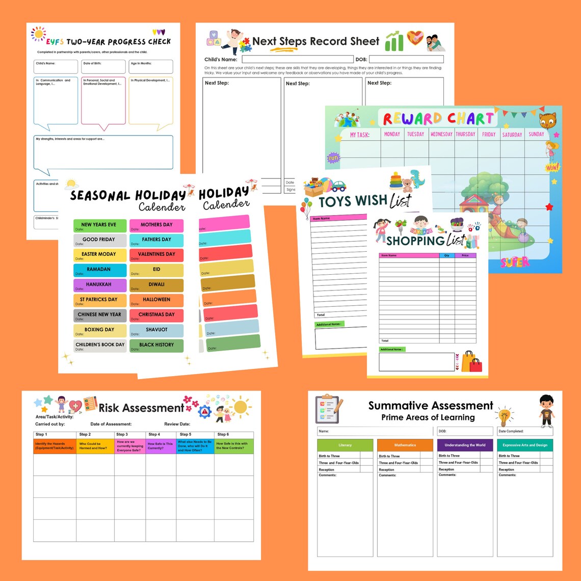 Childminder Planner, Day Care Organiser, Forms, Risk Assessments ...