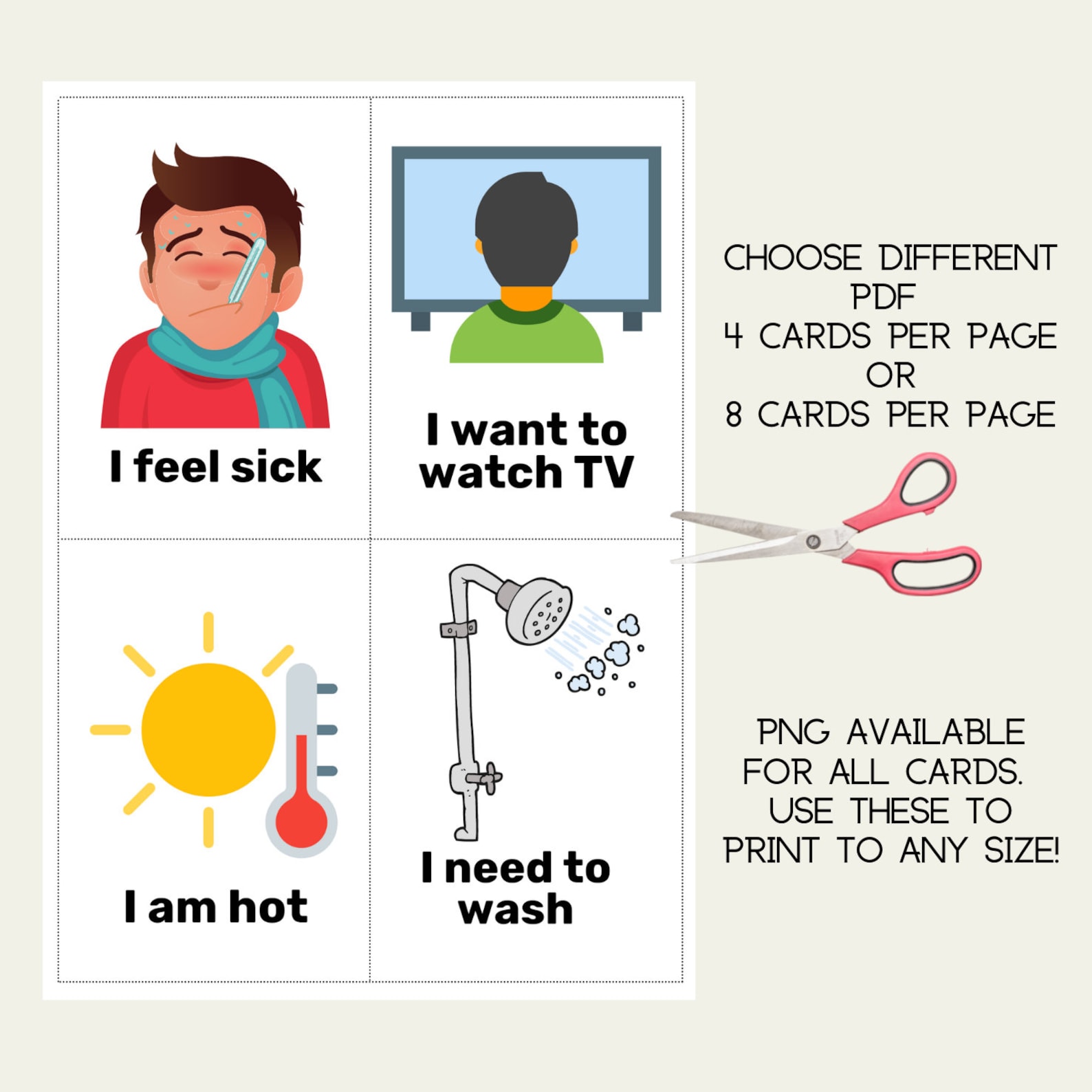 Communication Speech Flash Cards ASD Instant Download Special Needs ...