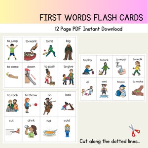 First Words Alphabet Flash Cards Baby Toddler Children Educational ...