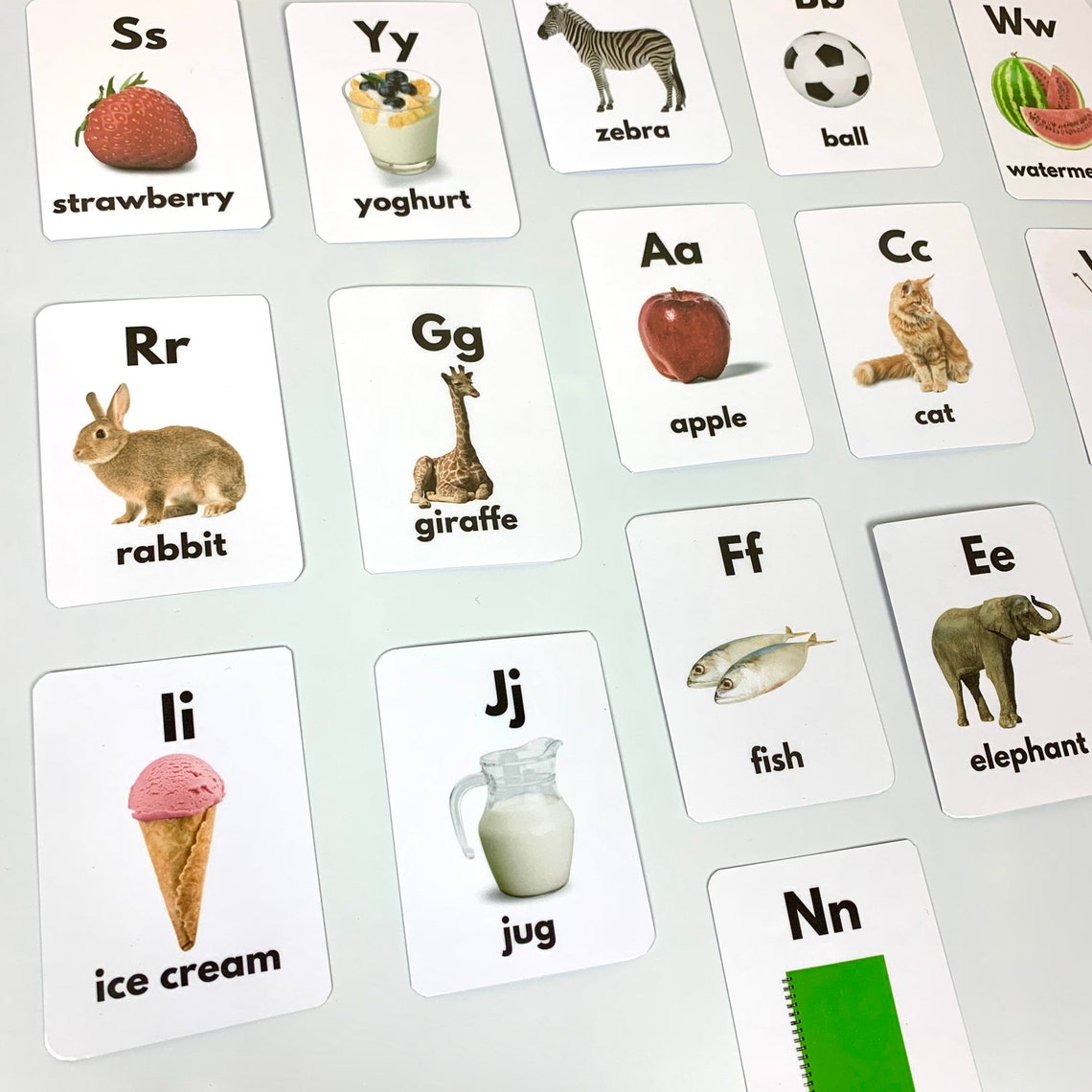 Alphabet Flash Cards Preschool Kids Children First Words Printable ...