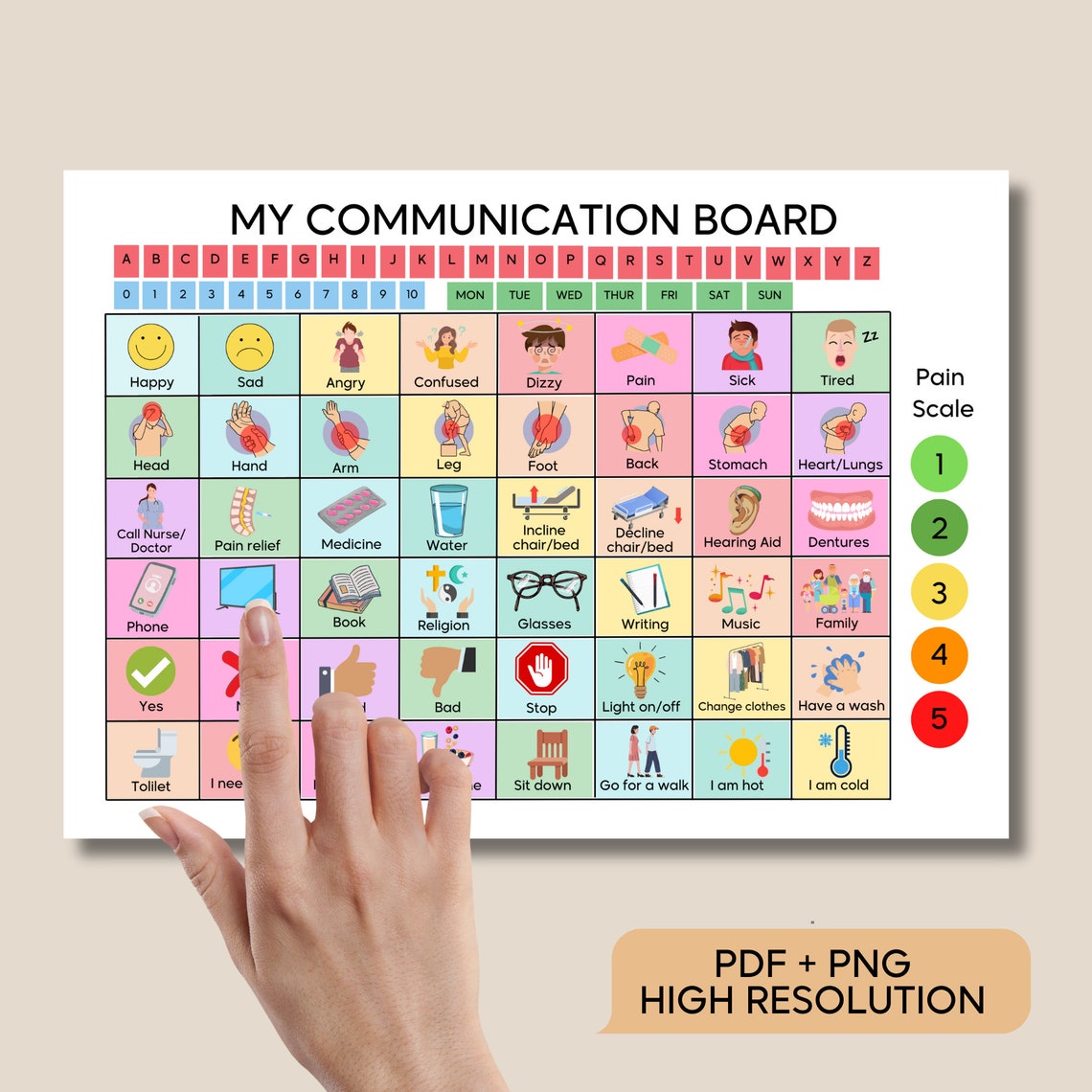 Senior Hospital Communication Board Non Verbal Visual Board Adults ...
