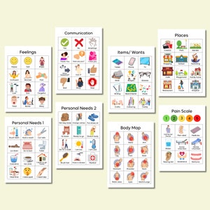 Non Verbal Communication Visual Board Flash Cards Special Needs Senior ...