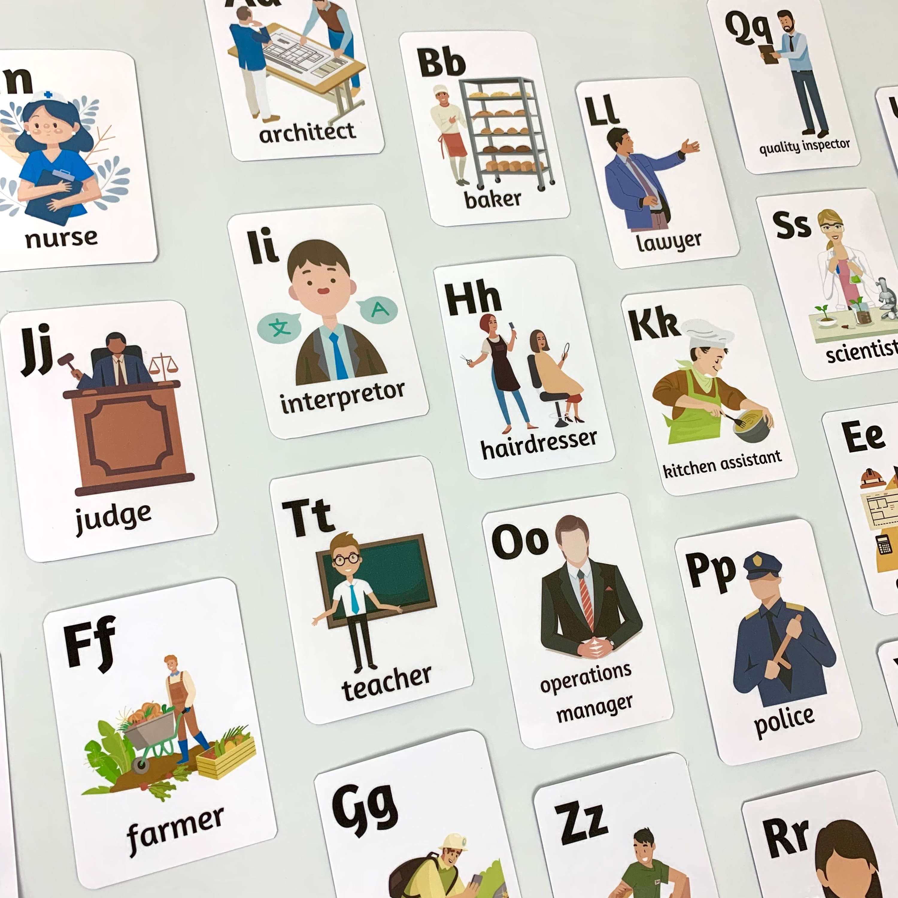 Alphabet Professions Flash Cards Instant PDF Download Printable ...