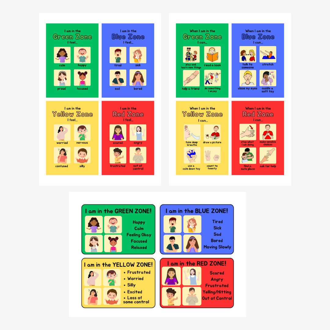 Zones of Regulation Cards, Self Regulation Cards, Lanyard Printable ...