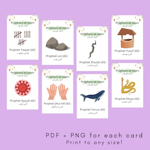 Prophets of Islam Cards for Children Kids Madrassa Islamic Allah ...