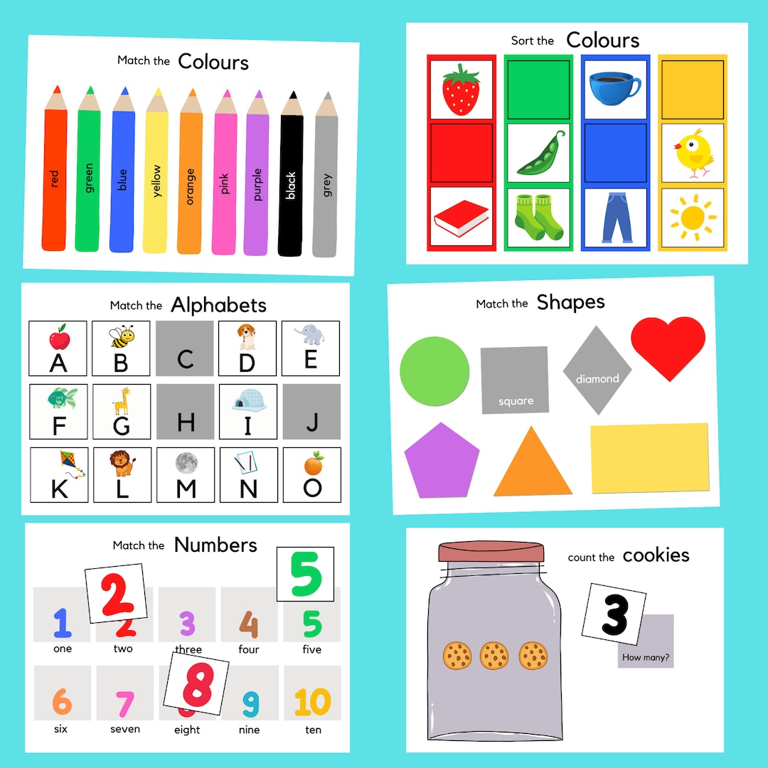 Toddler Busy Book Printable, First Learning Binder, Educational ...