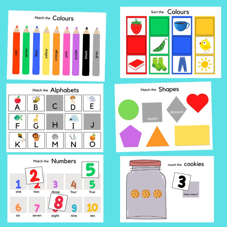 Toddler Busy Book Printable, First Learning Binder, Educational ...