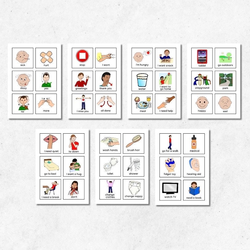Communication Cards, Speech Flash Cards, Non Verbal Cards, Special ...