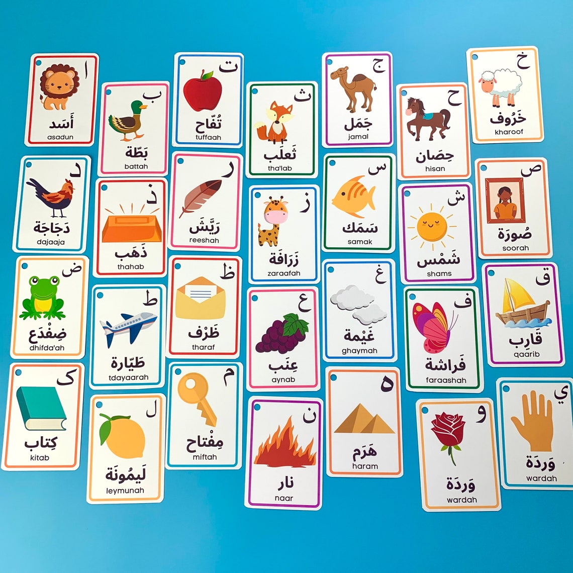 Arabic Alphabet Educational Flash Cards Learning Islamic Quran - Etsy