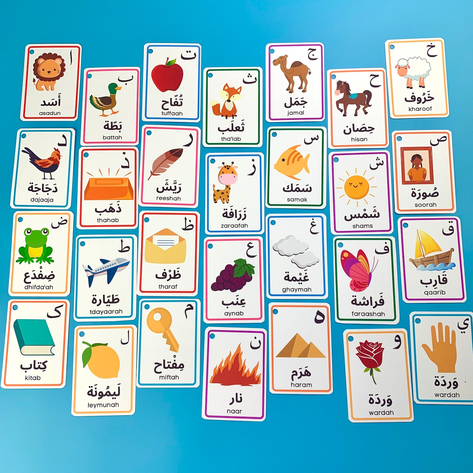 Arabic Alphabet Educational Flash Cards Learning Islamic Quran Tajwid ...