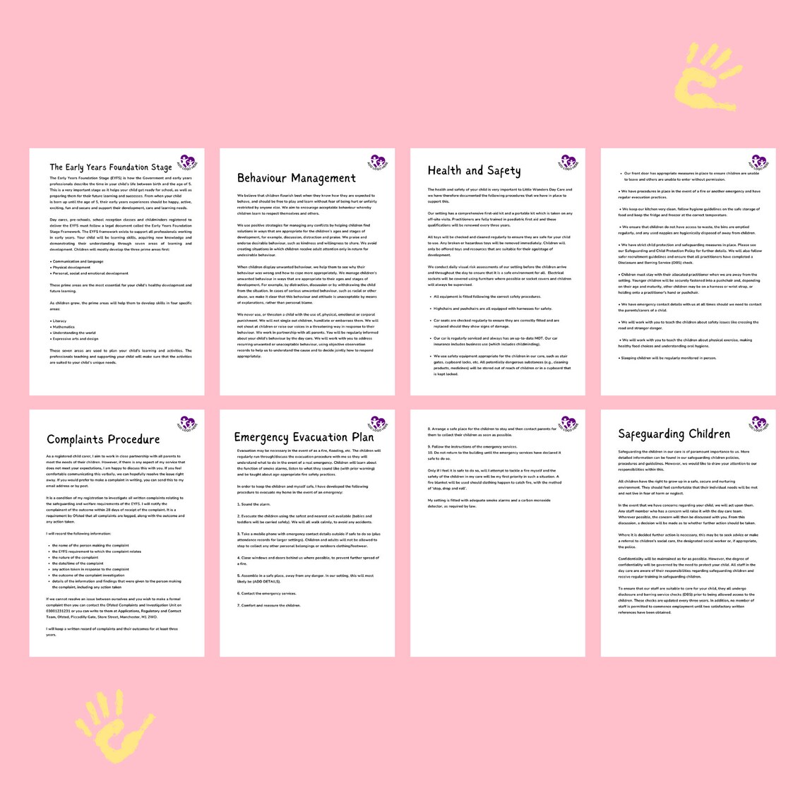 Fully EDITABLE, Day Care New Starter Registration Pack, Enrolment ...