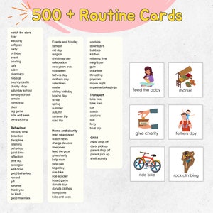 Daily Visual Routine Cards, EDITABLE Cards and Routine Chart, Daily ...