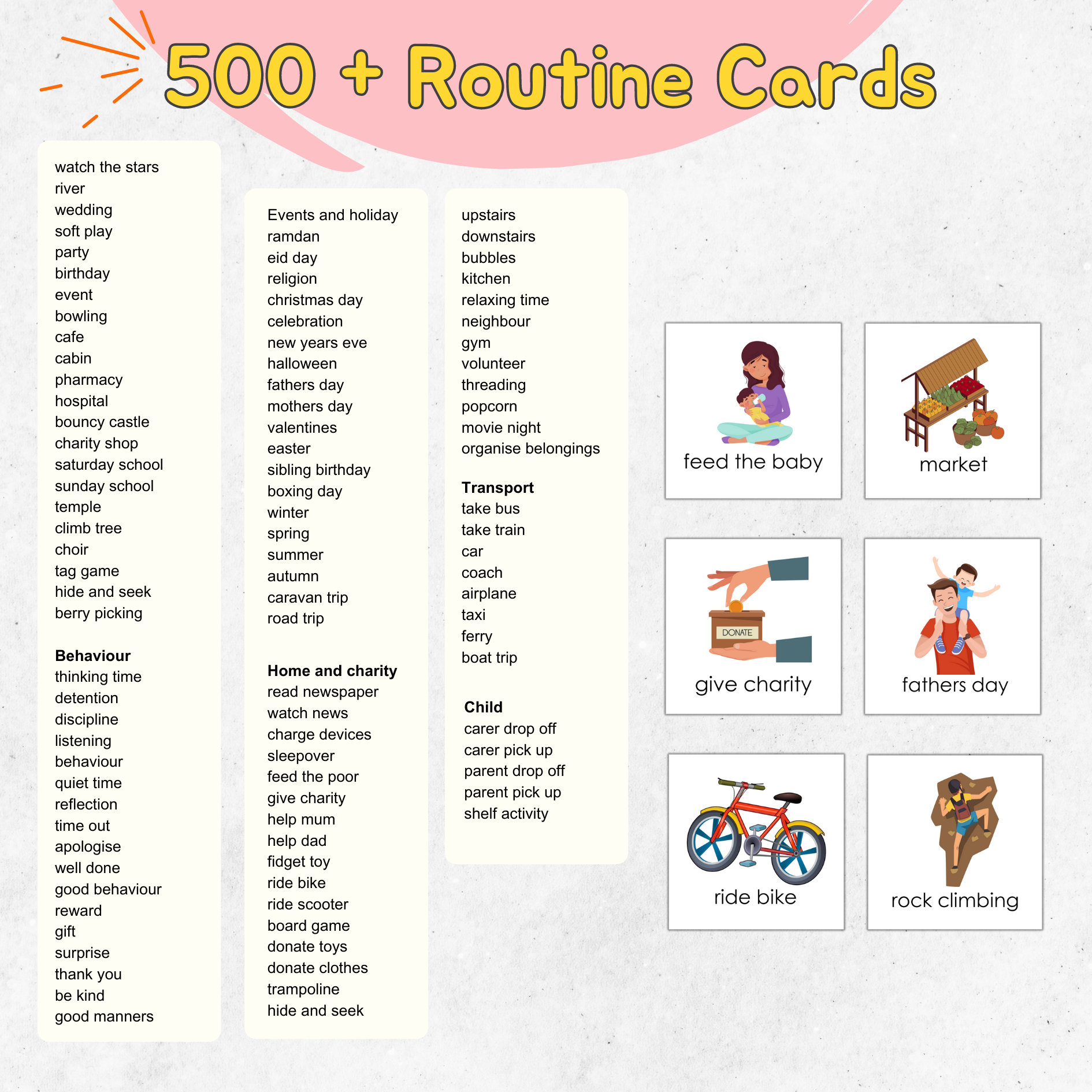 Daily Visual Routine Cards, EDITABLE Cards and Routine Chart, Daily ...