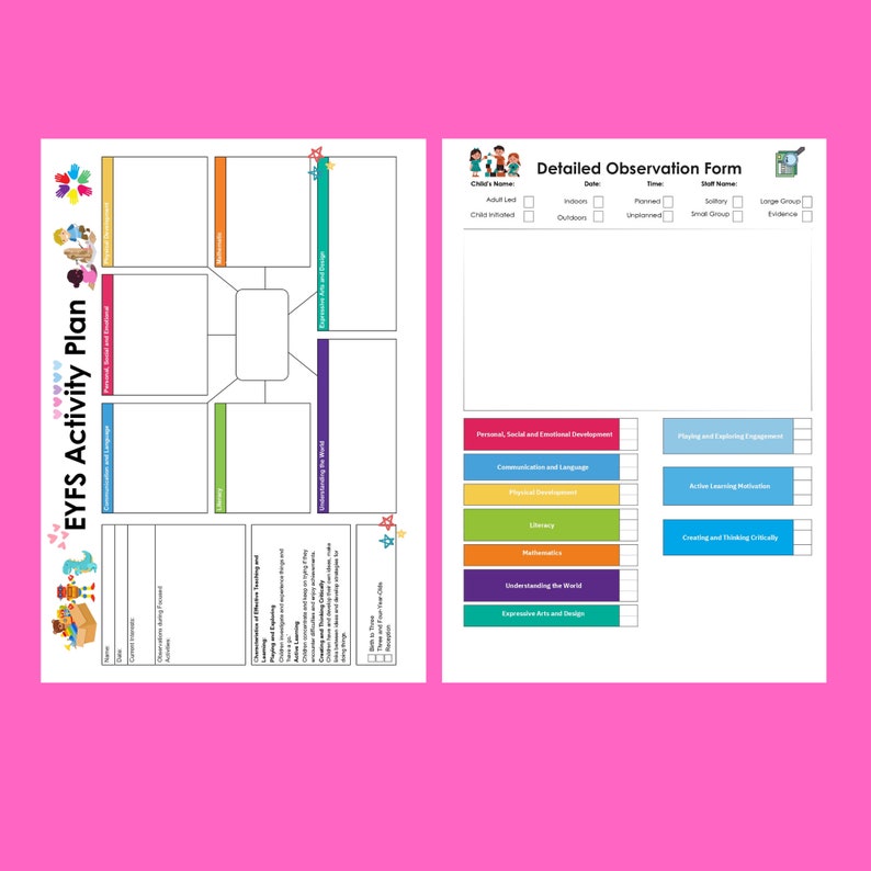 Day Care Planning Sheets, EYFS Observation, Childminder Forms, Daycare ...