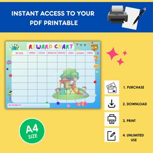 Reward Chart Good Behaviour Reusable Children Kids Sticker Star ...