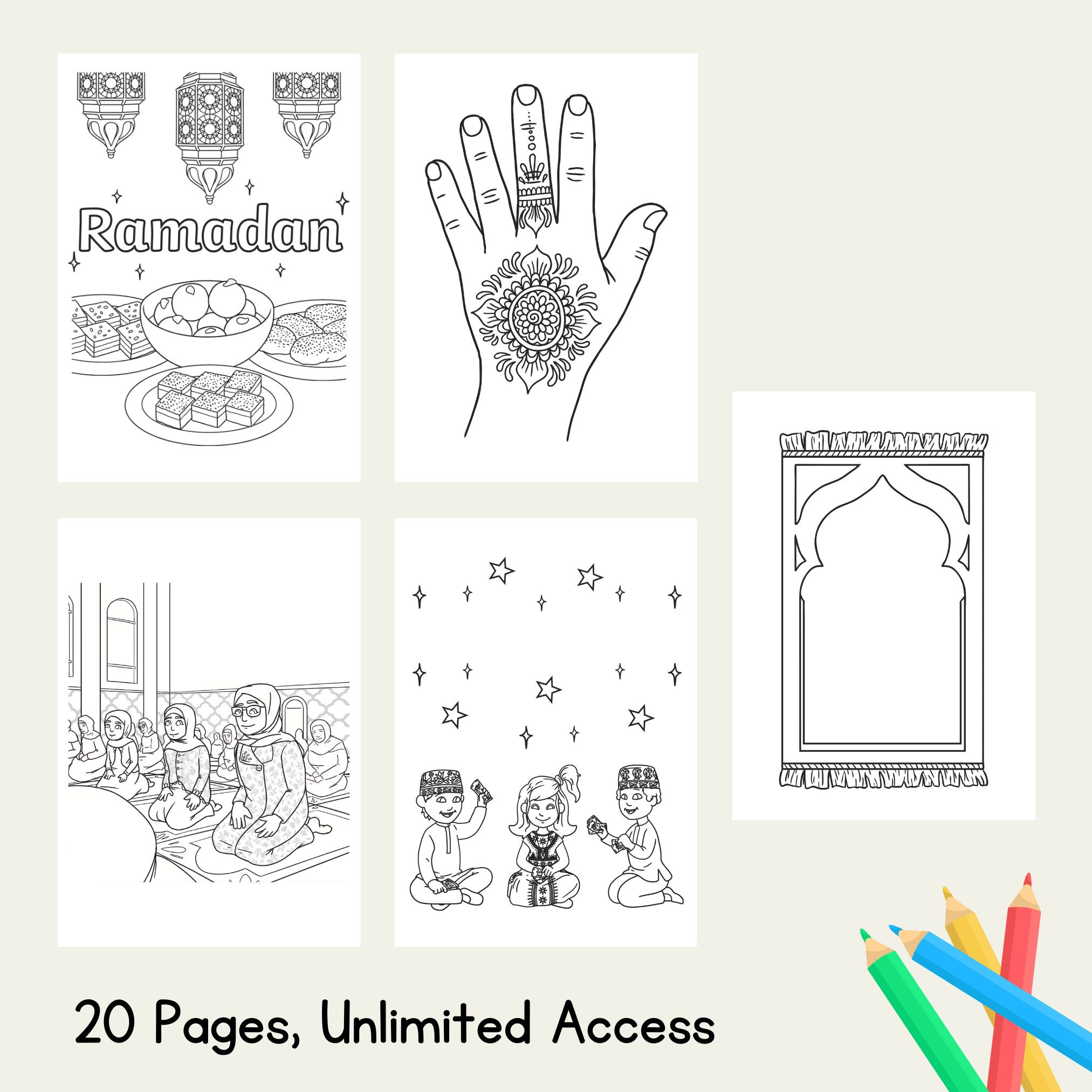 Ramadan Colouring Pages Ramadaan Children Activity Colour Islamic ...
