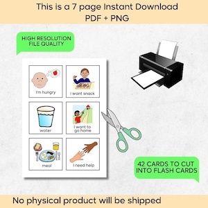 Communication Cards, Speech Flash Cards, Non Verbal Cards, Special ...