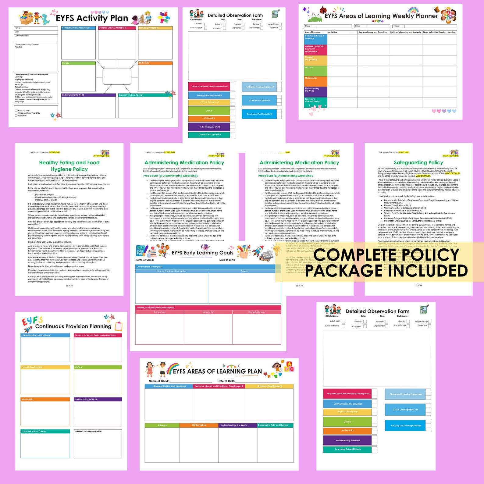 Daycare Forms, Daycare Paperwork Planning Child Assessment , Daycare ...