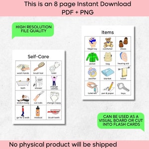 Non Verbal Communication Visual Board Flash Cards, Special Needs ...