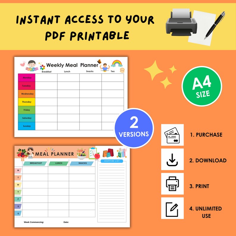 Meal Planner, Day Care Meal Plan for Childminders, Nursery, Day Care ...