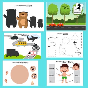 Toddler Busy Book Printable, First Learning Binder, Educational ...