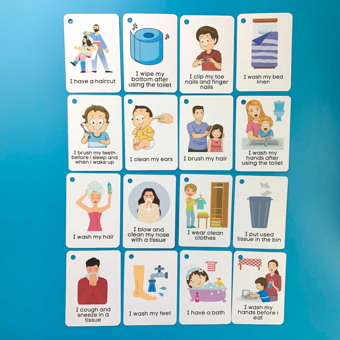 Personal Hygiene Flash Cards Home School Learning Children Toddler Kids ...