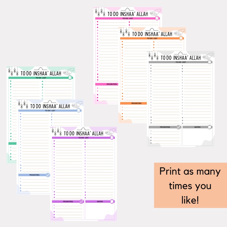 Islamic Daily Planner Printable Digital Download, Muslim Daily Planner ...