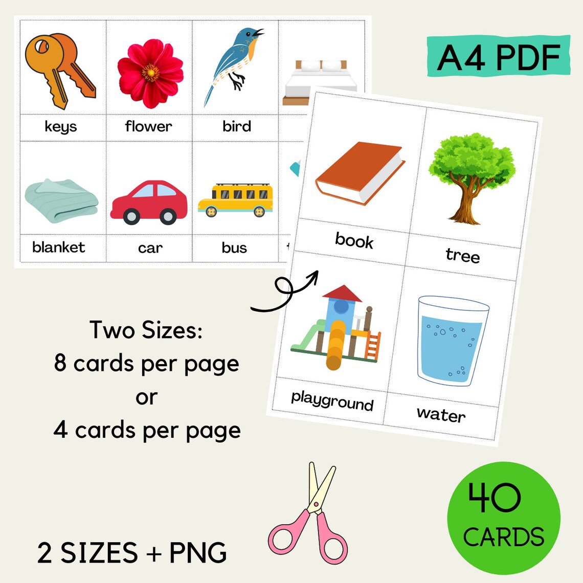 First Words Alphabet Flash Cards Baby Toddler Children - Etsy