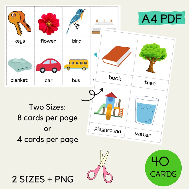 First Words Alphabet Flash Cards Baby Toddler Children Educational ...