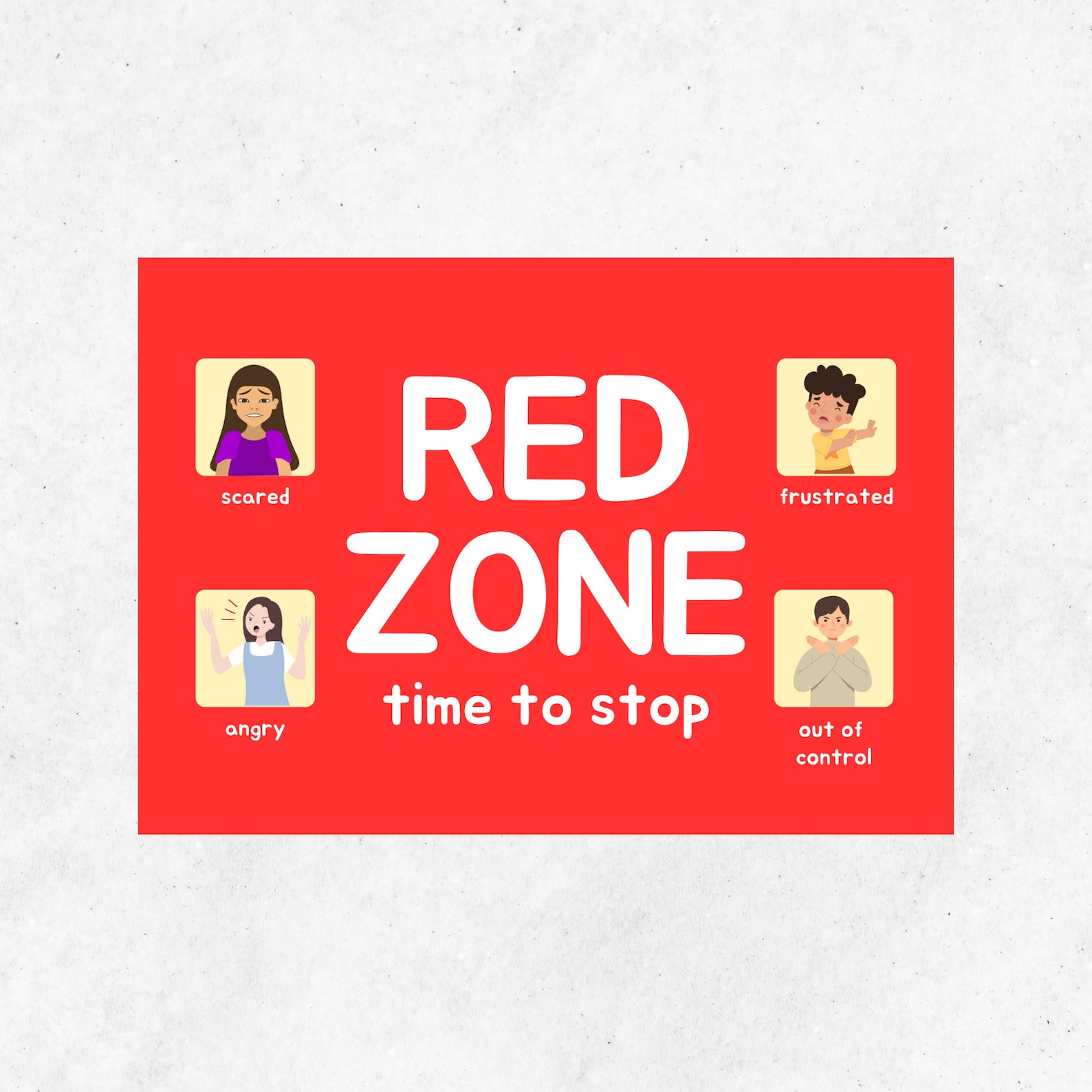 Zones of Regulation Flash Cards AND Display, Self Regulation Cards ...