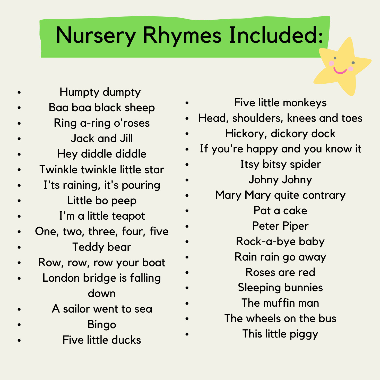 Nursery Rhymes Cards Preschool Learning Children Songs - Etsy