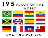 Flags of the World Bundle Svg Pdf Png Jpg Files Digital - Etsy