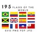 Flags of the World Bundle Svg Pdf Png Jpg Files Digital Download, 95 ...