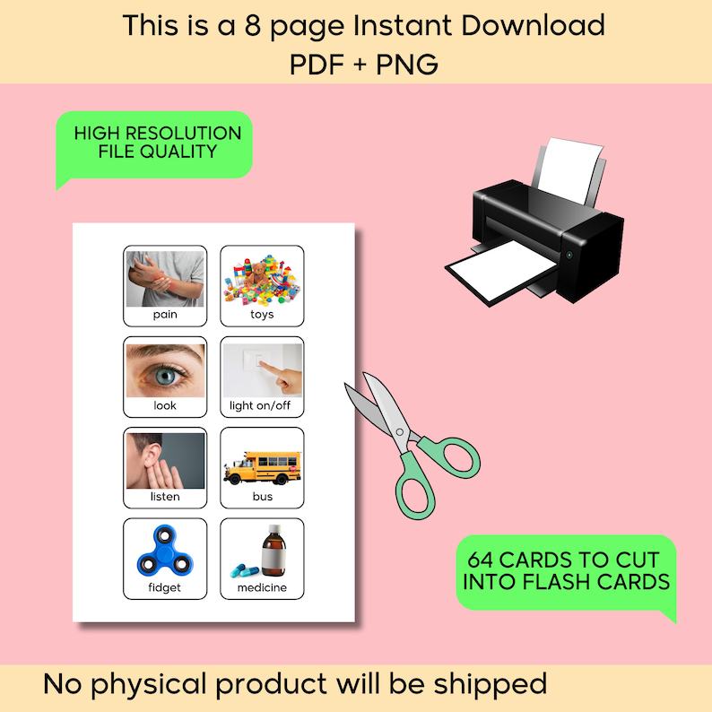 Non Verbal Communication Visual Cards Flash Cards Special Needs ...