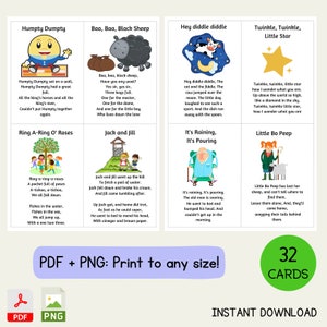 Nursery Rhymes Cards Preschool Learning Children Songs Educational Kid ...