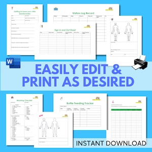 Daycare STARTER PACKAGE Childminder Paperwork, Forms, Risk Assessments ...