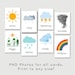 Weather Cards Preschool Printable Flash Cards Educational Montessori ...