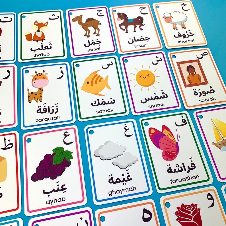 Arabic Alphabet Educational Flash Cards Learning Islamic Quran - Etsy