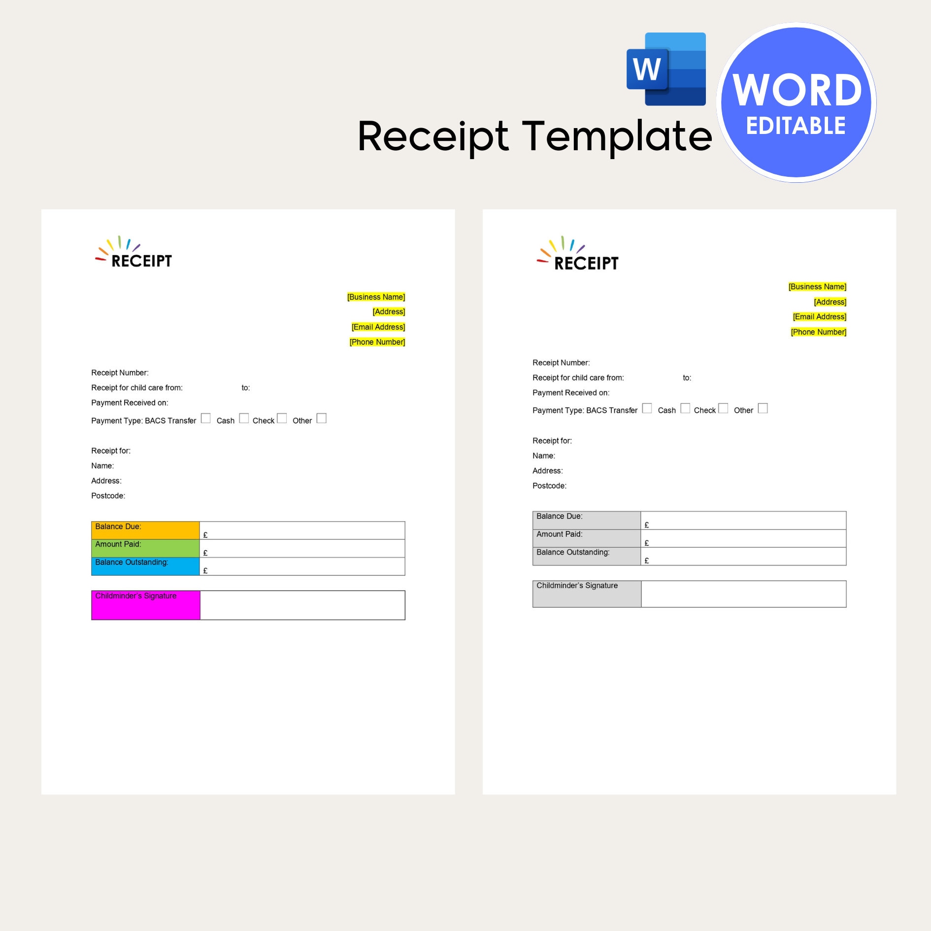 Day Care Finance Bundle, Income Tracker, Receipts, Meal Costs ...