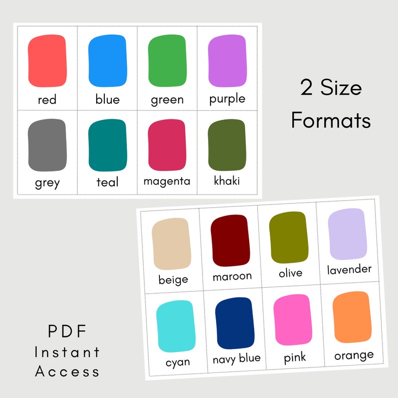 Colour Cards Preschool Flash Cards Learning Colours Printable Cards ...