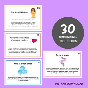 Grounding Cards, Grounding Techniques, Mindfullness, Anxiety Coping ...