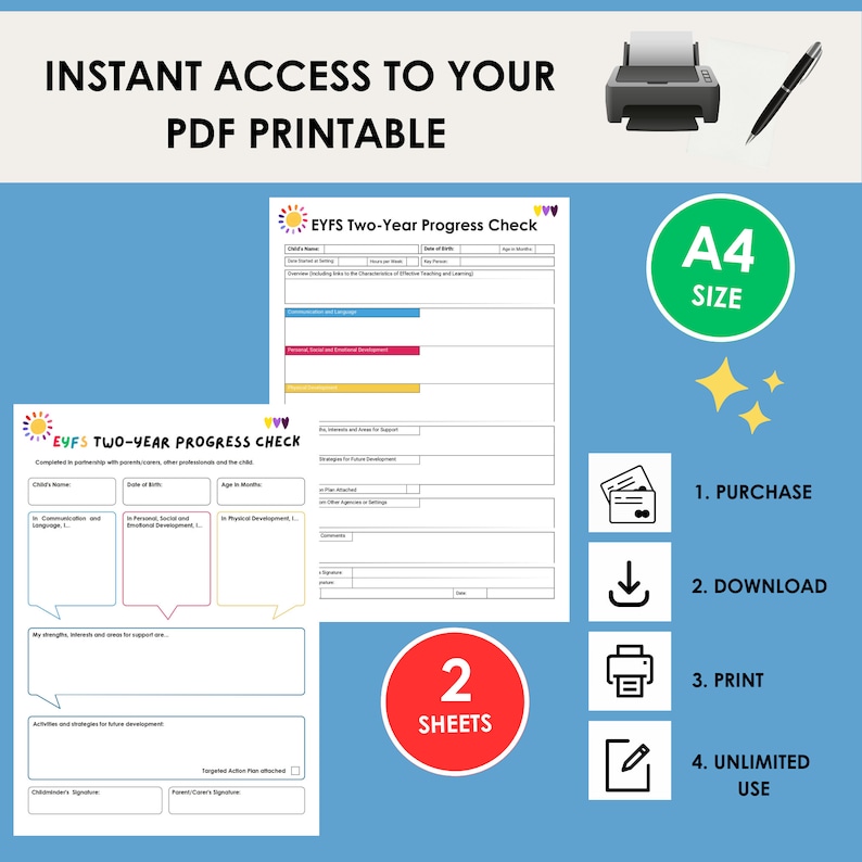 Day Care Two Year Progress Check , Assessment, Childminder Forms ...