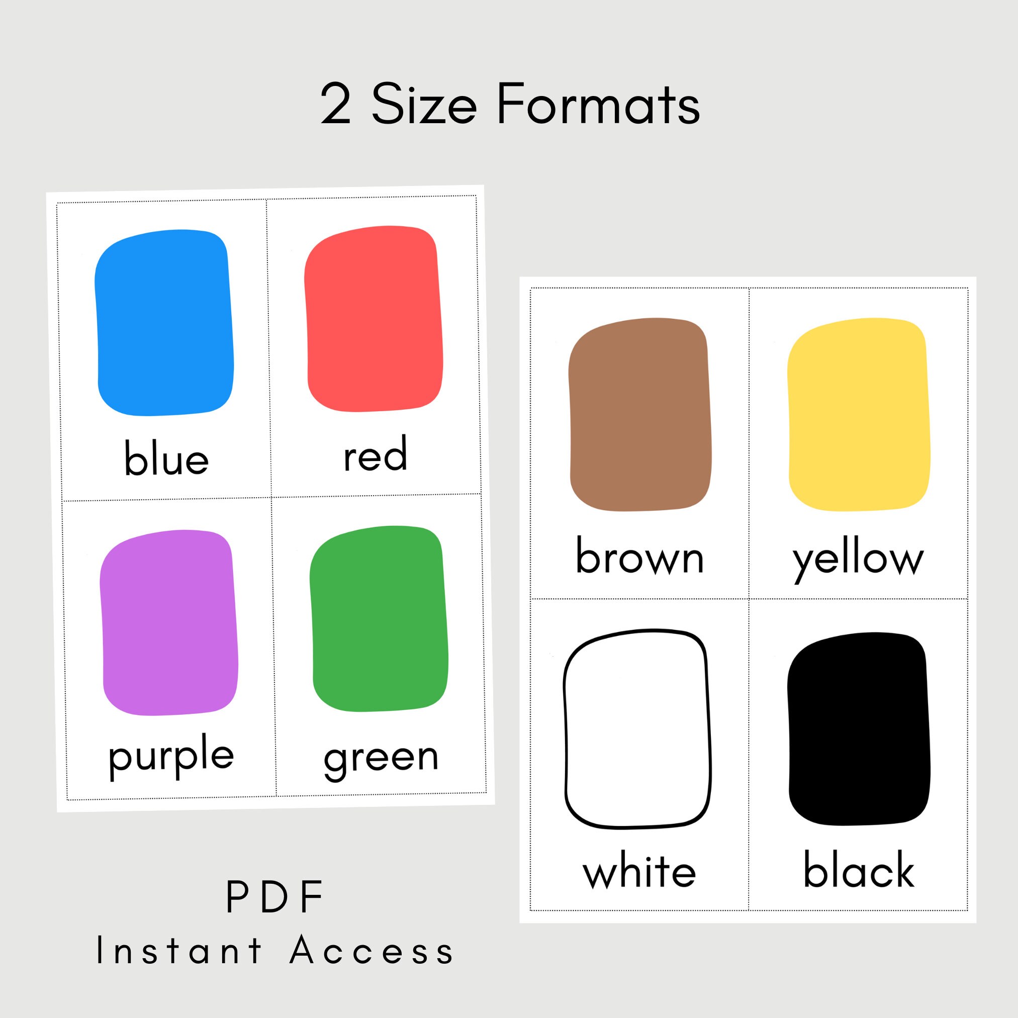 Colour Cards Preschool Flash Cards Learning Colours Printable Cards ...