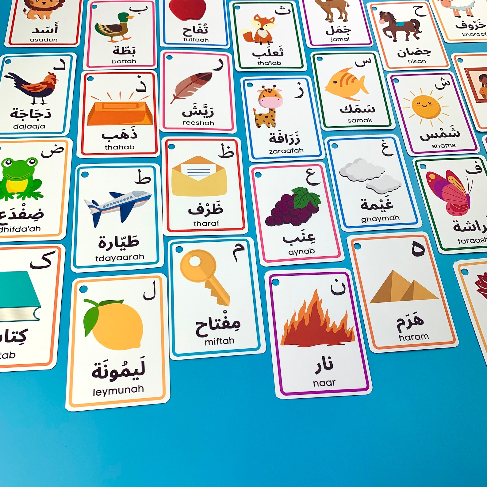 Arabic Alphabet Educational Flash Cards Learning Islamic Quran Tajwid ...