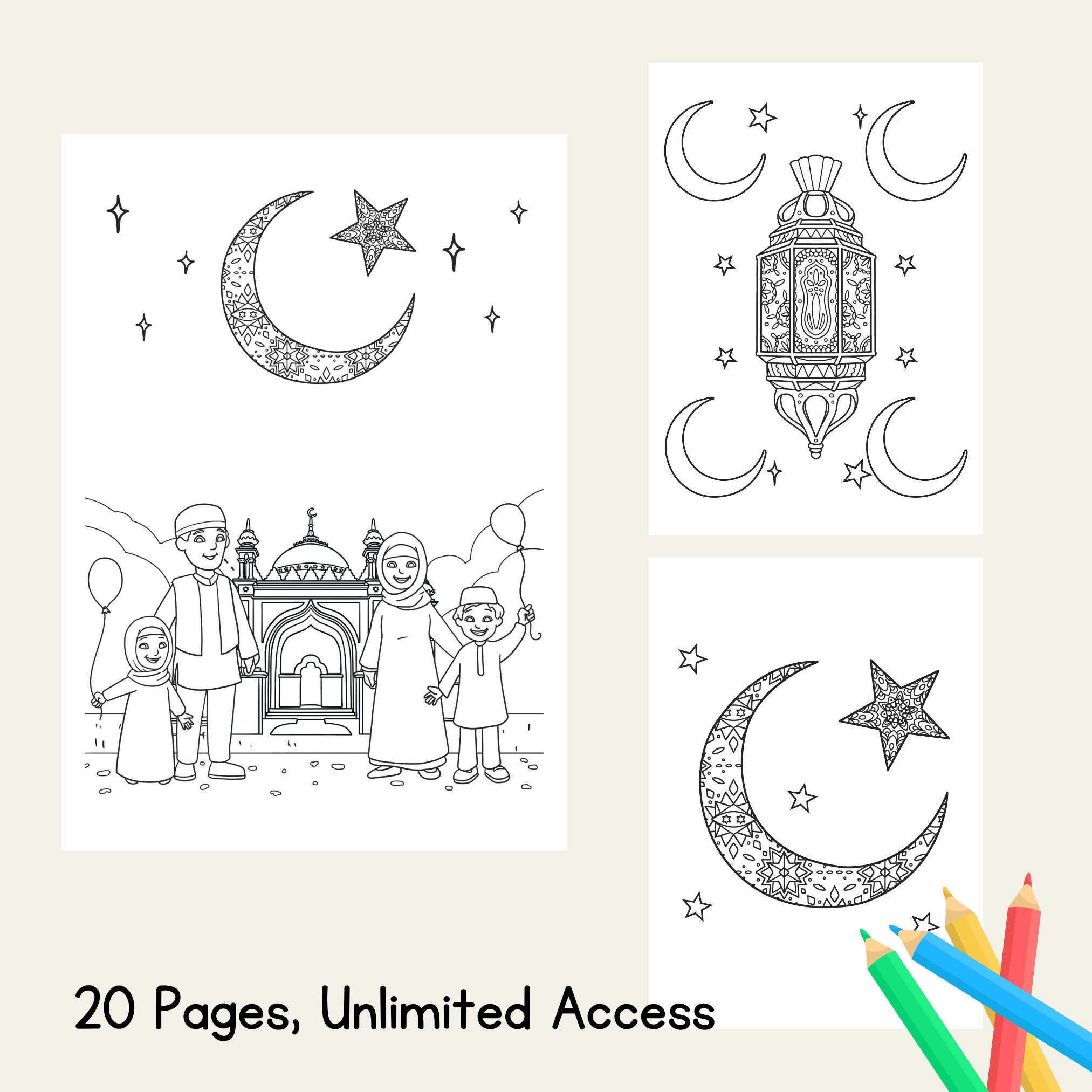 Ramadan Colouring Pages Ramadaan Children Activity Colour Islamic ...