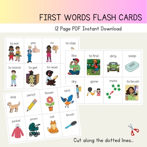First Words Alphabet Flash Cards Baby Toddler Children Educational ...