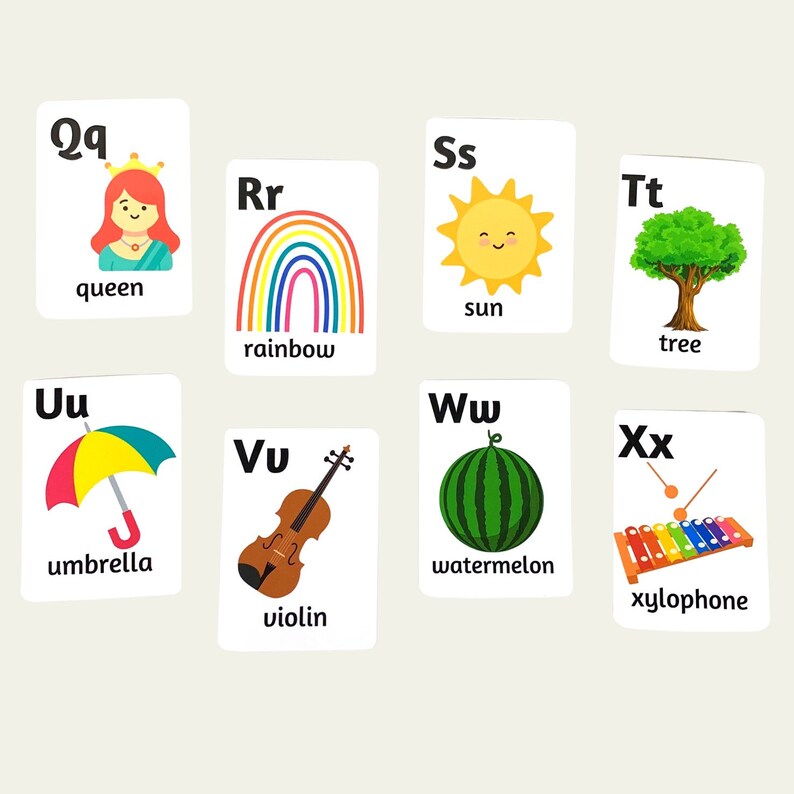 Alphabet Flash Cards Preschool Kids Children First Words - Etsy