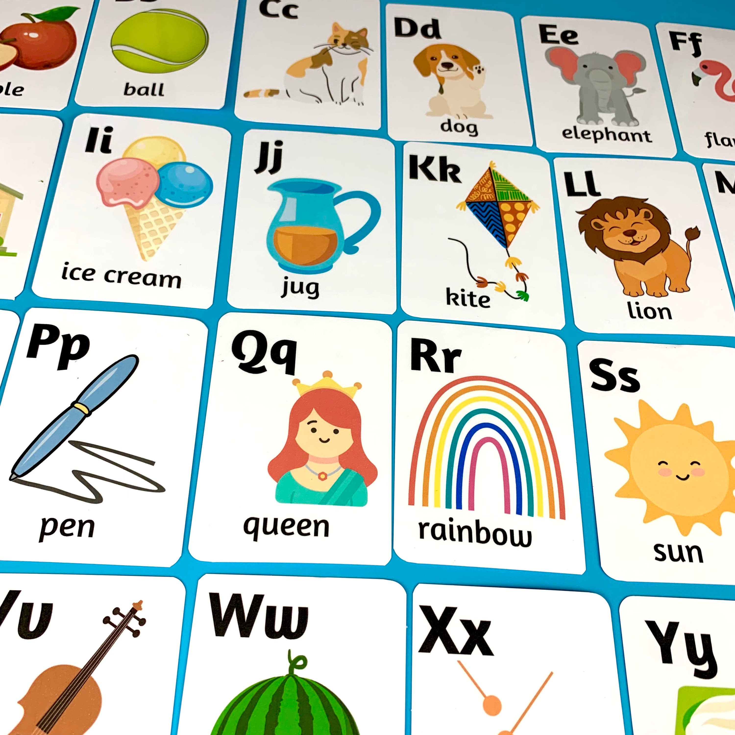 Alphabet Flash Cards Preschool Kids Children First Words Printable ...